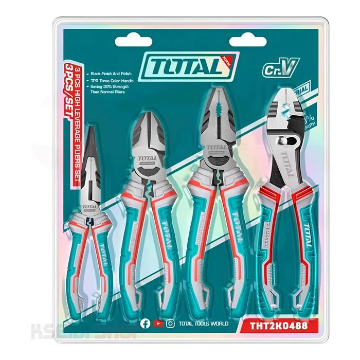 Todoferreteria - Set de 4 Pinzas Industrial Total THT2K0488